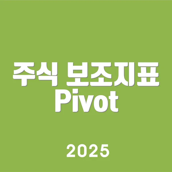주식 보조지표 Pivot Line, Privot Line 활용방법 2025 - ECONOWORLD